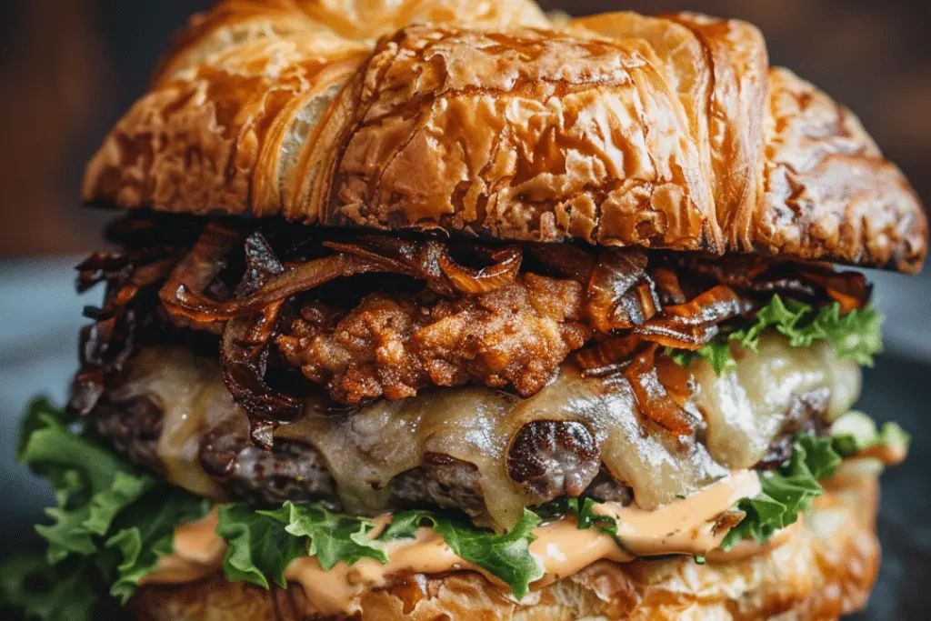 French Onion Croissant Burger: A Savory Twist on a Classic – Ellie Kitchen
