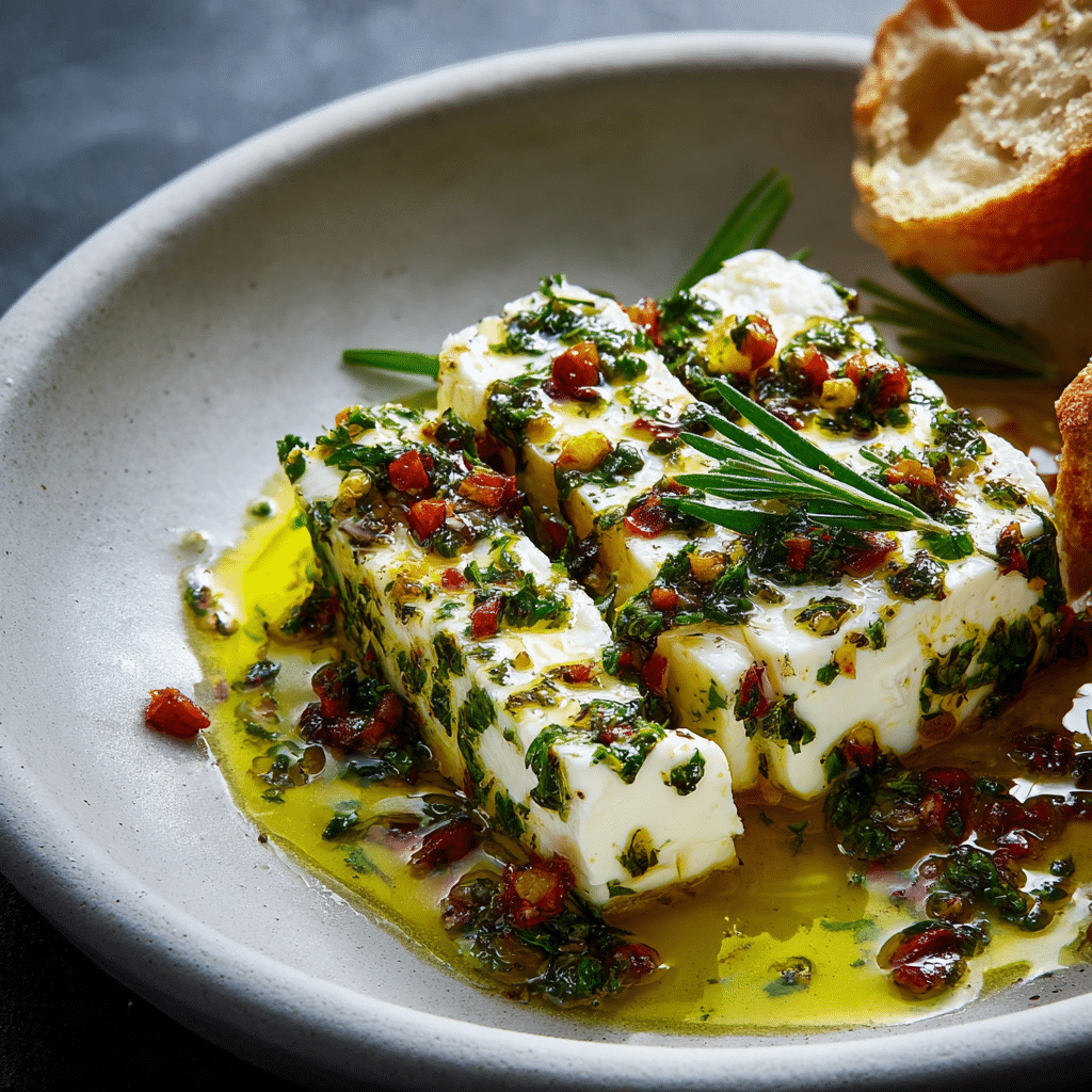 Easy Marinated Feta with Fresh Herbs Recipe – Ellie Kitchen