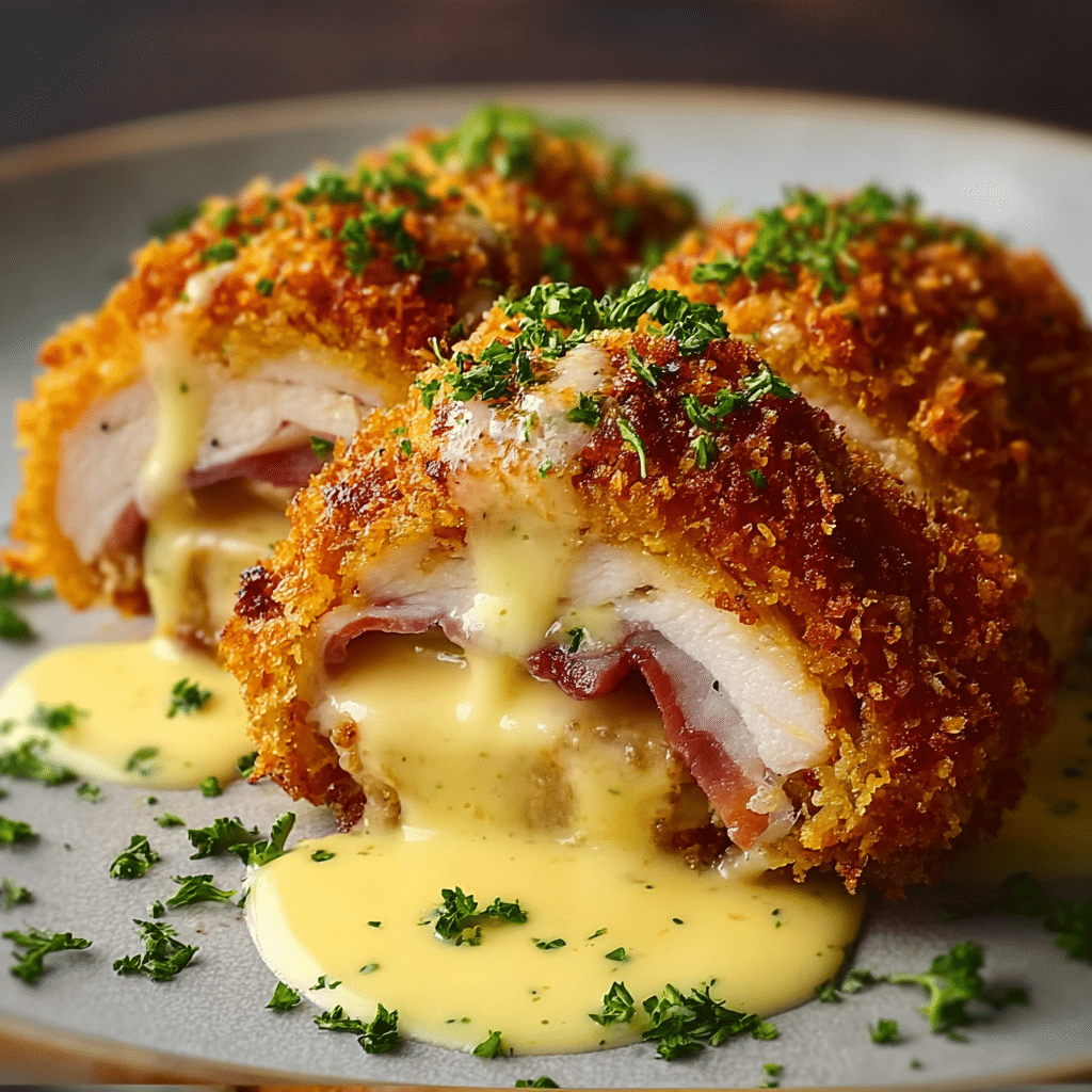 Golden Crispy Chicken Cordon Bleu with Rich Cream Sauce – Ellie Kitchen