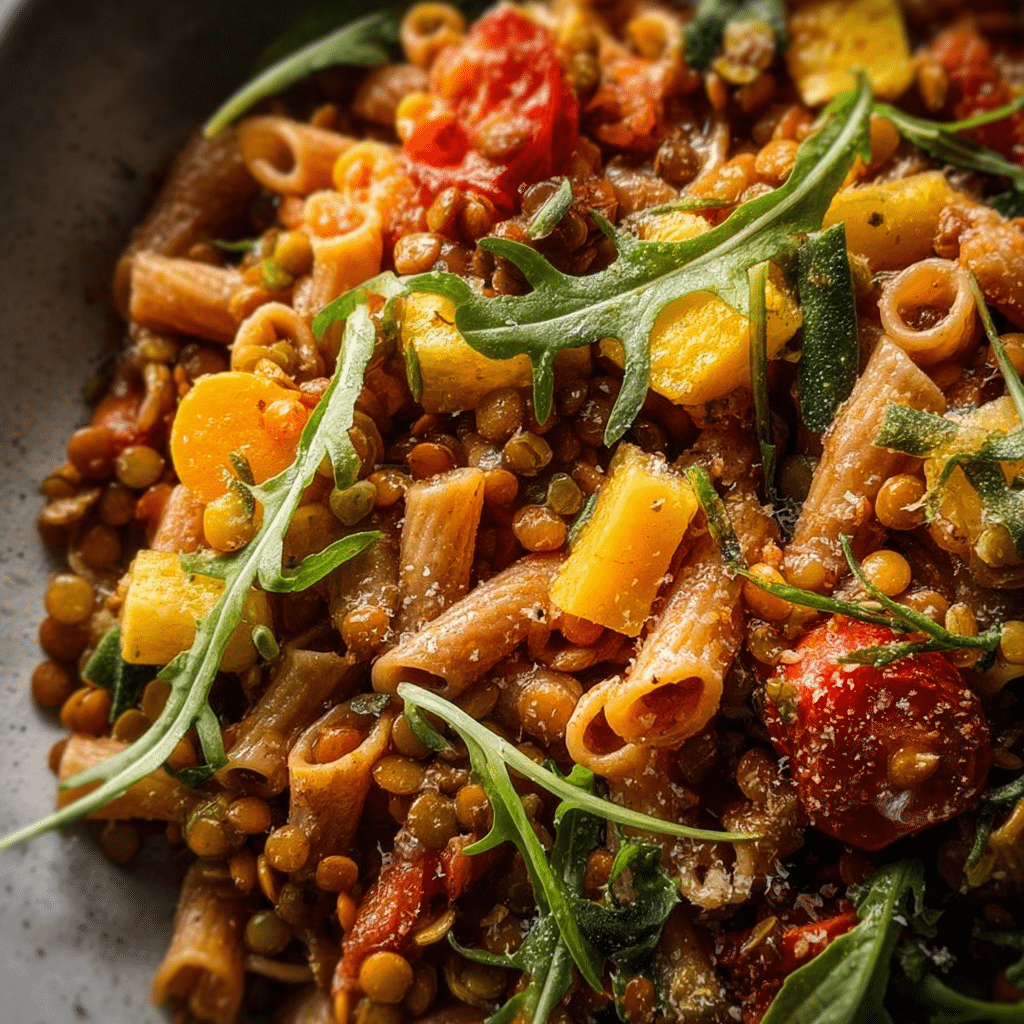 Lentil Pasta with Veggies – Ellie Kitchen